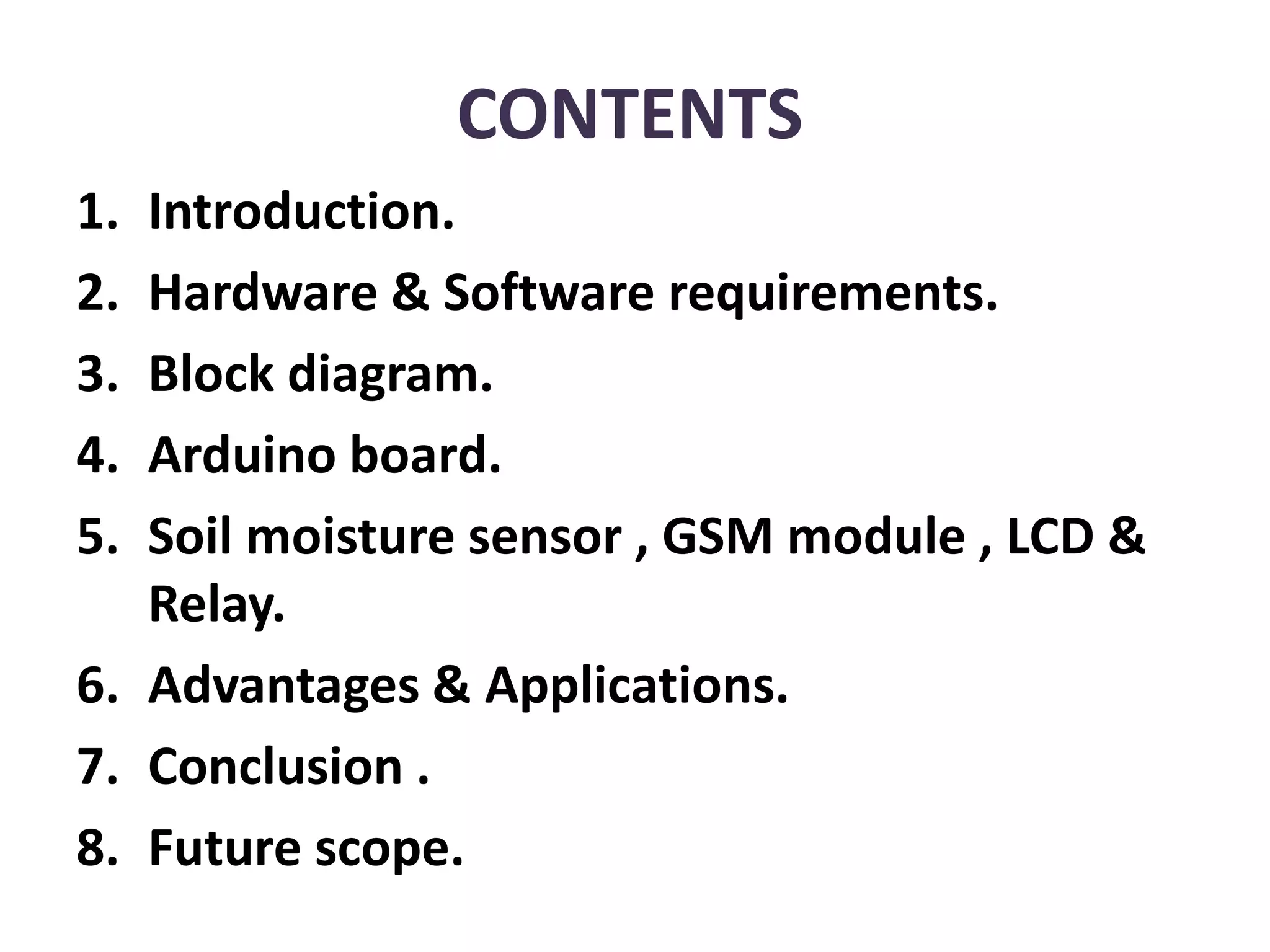 Automated irrigation using gsm and wsn | PPTX