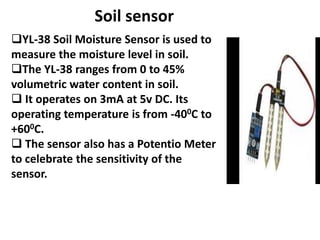 Automated irrigation using gsm and wsn | PPT