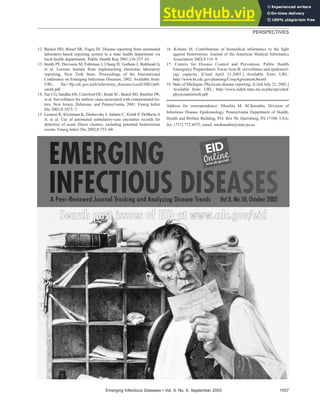 Automated Laboratory Reporting of Infectious Diseases in a Climate of ...