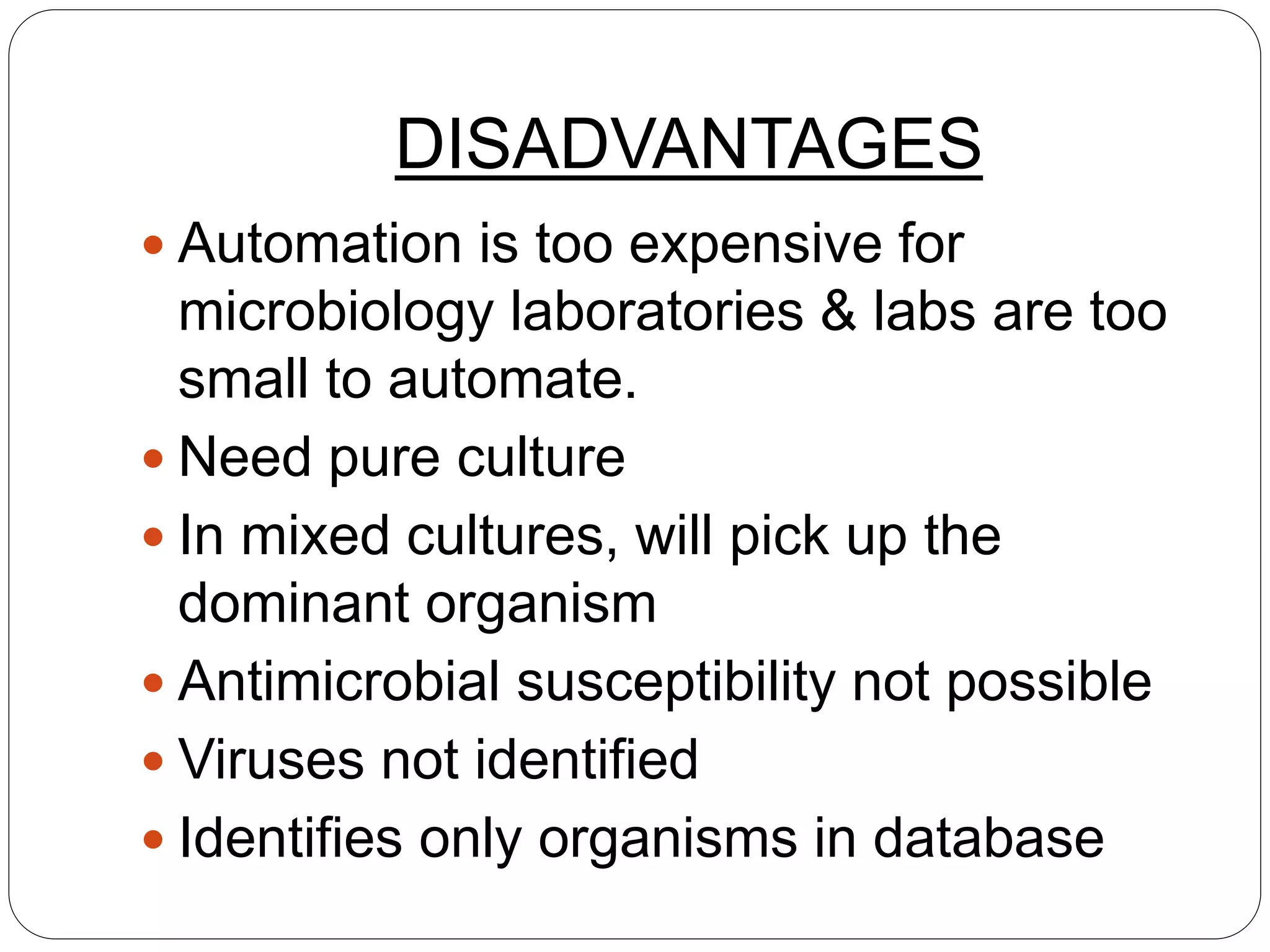Automated microbial identification system | PPTX