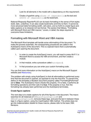 Automate document generation from SysML models with Rational Rhapsody ...