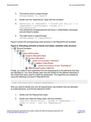 Automate document generation from SysML models with Rational Rhapsody ...