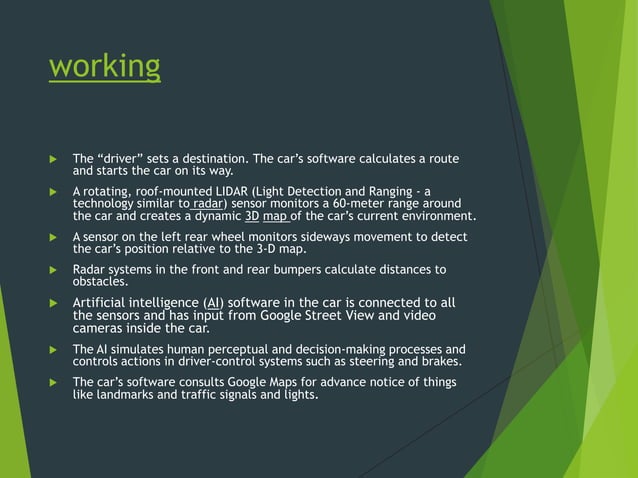 DRIVER LESS CAR | PPTX | Driverless Cars | Auto Type