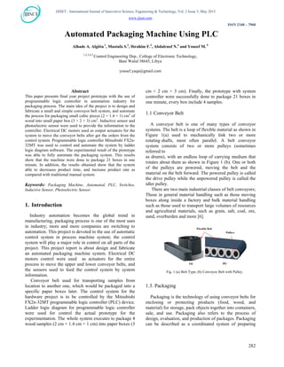 Automated packaging machine using plc | PDF