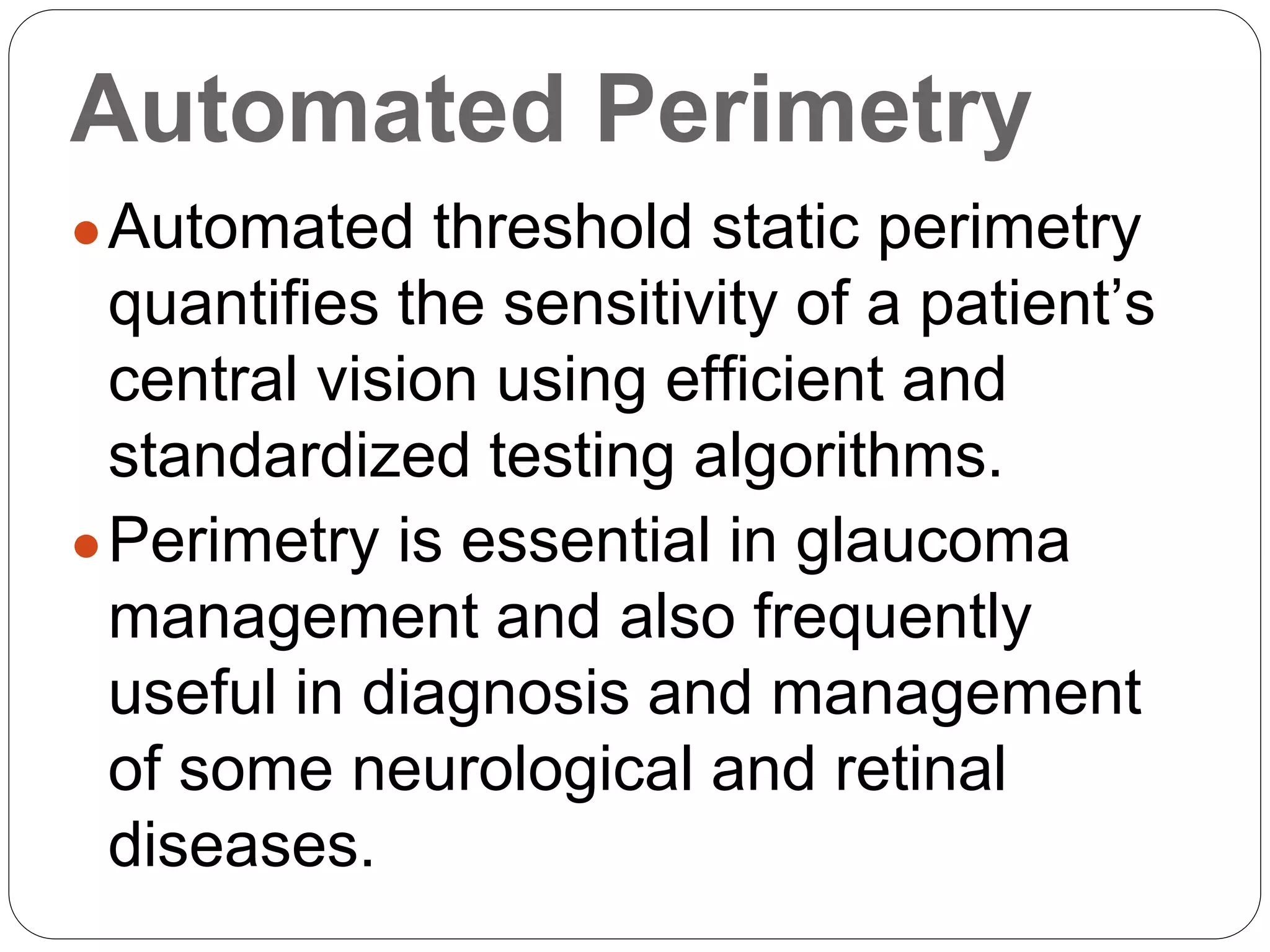 Automated perimetry | PPTX