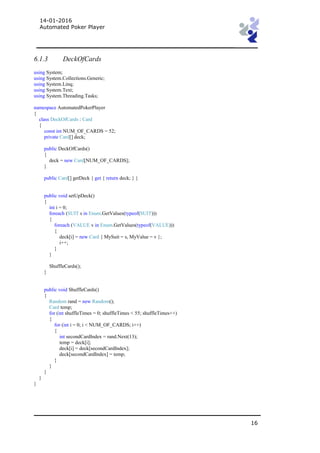 Automated poker player report | PDF