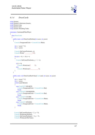 Automated poker player report | PDF