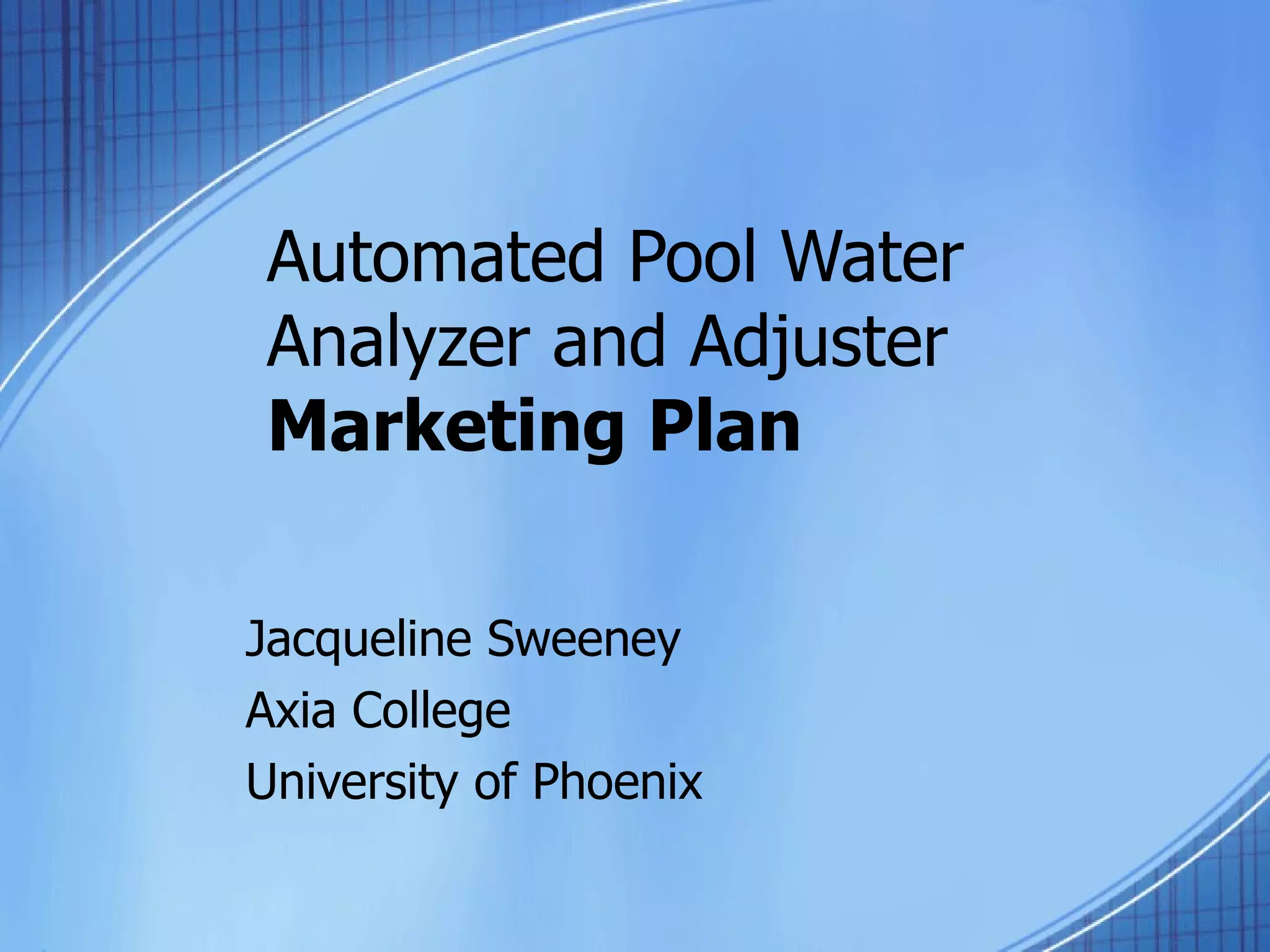 Automated pool water analyzer and adjuster | PPT