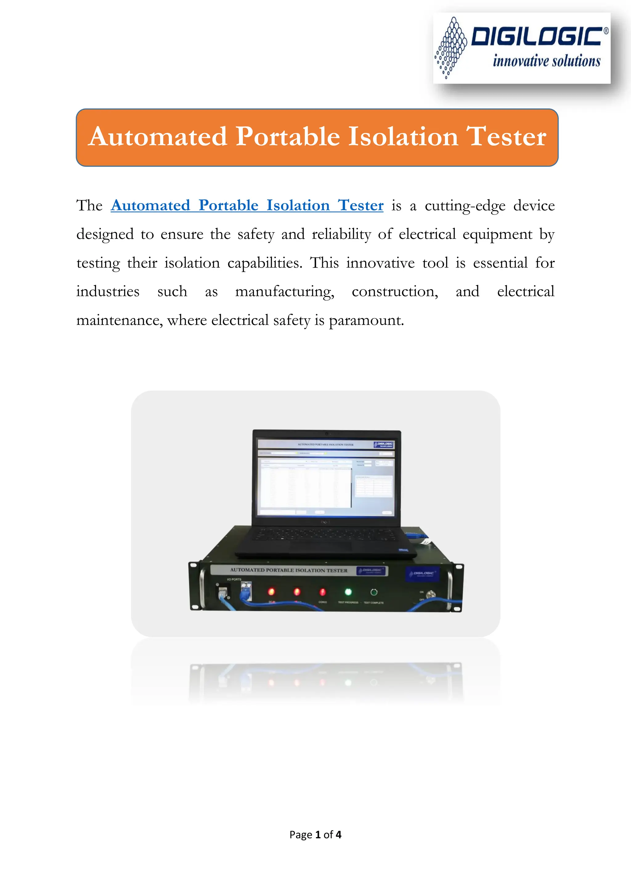 Automated Portable Isolation Tester-DSPL | PDF | Technology & Computing