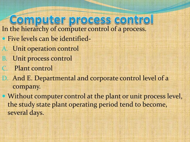 Automated process control systems | PPTX | Physics | Science