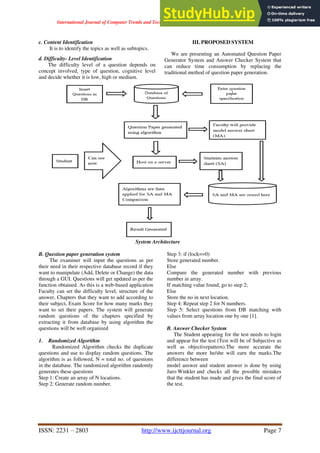 Automated Question Paper Generator And Answer Checker Using Information ...