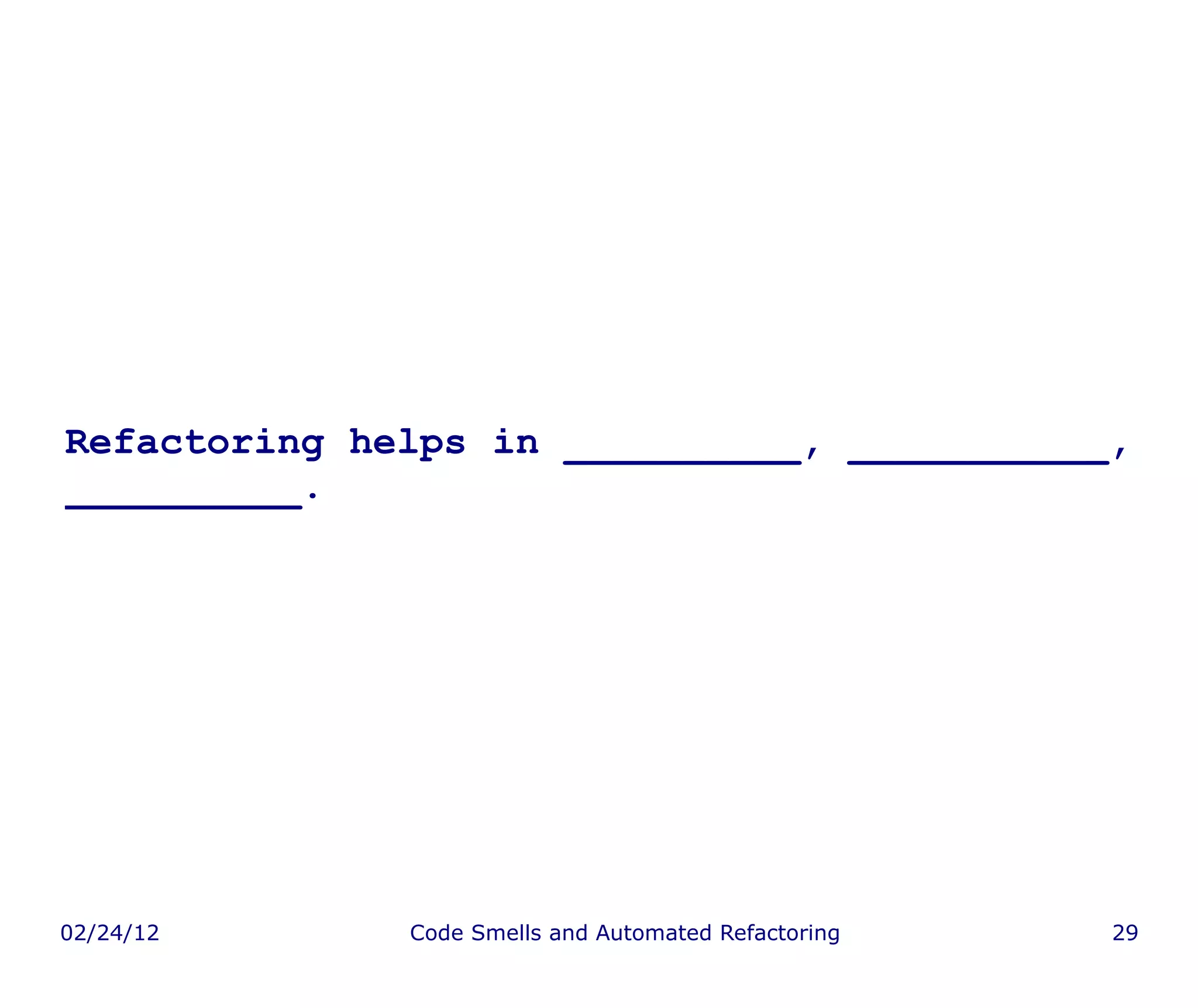 Automated Refactoring | ODP