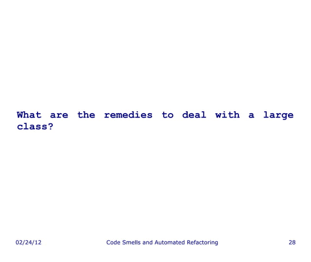 Automated Refactoring | PPT