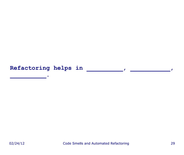 Automated Refactoring | ODP
