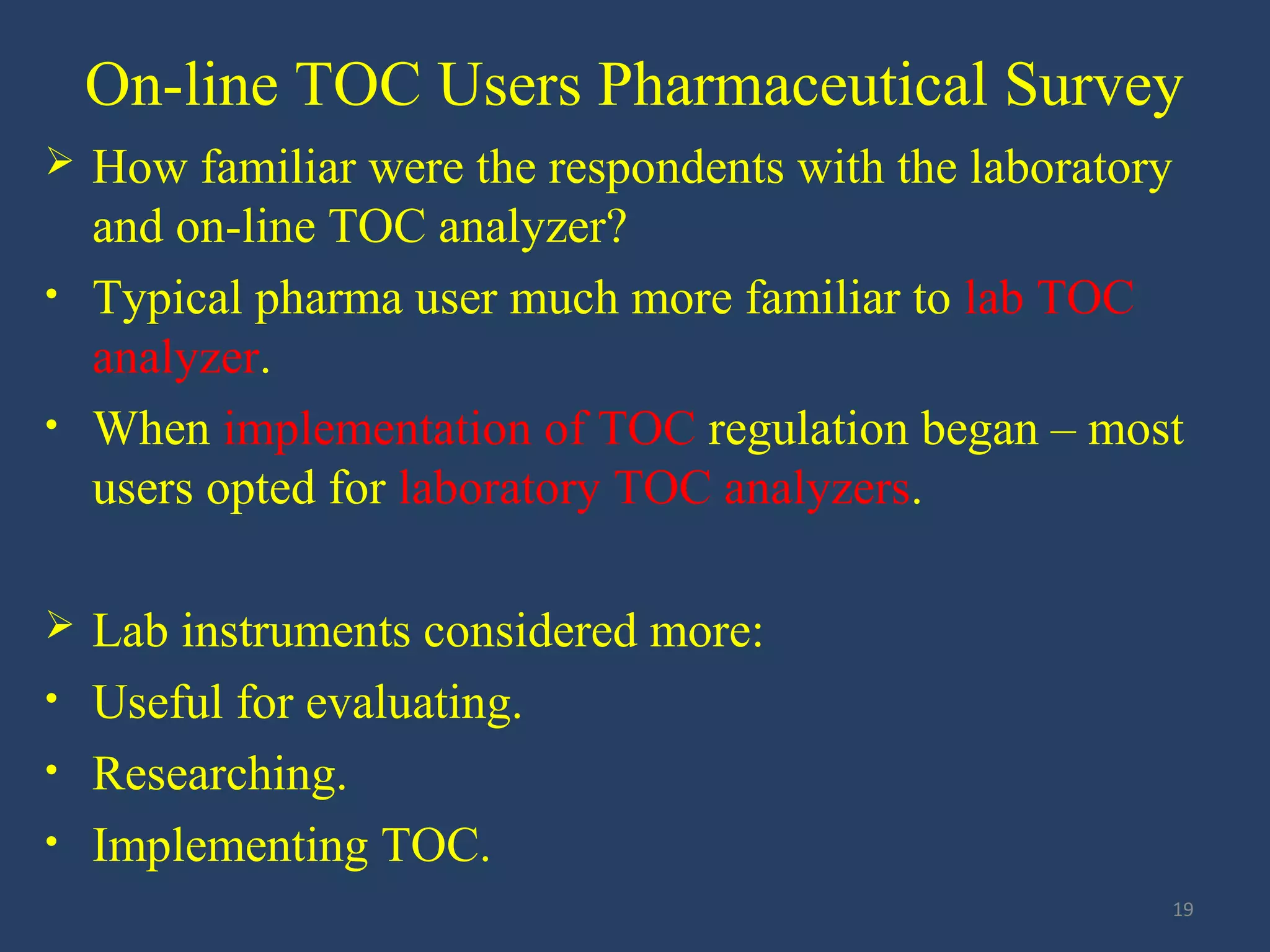 Automated Release Of Water Using On Line Toc Analysis And Fda Risk