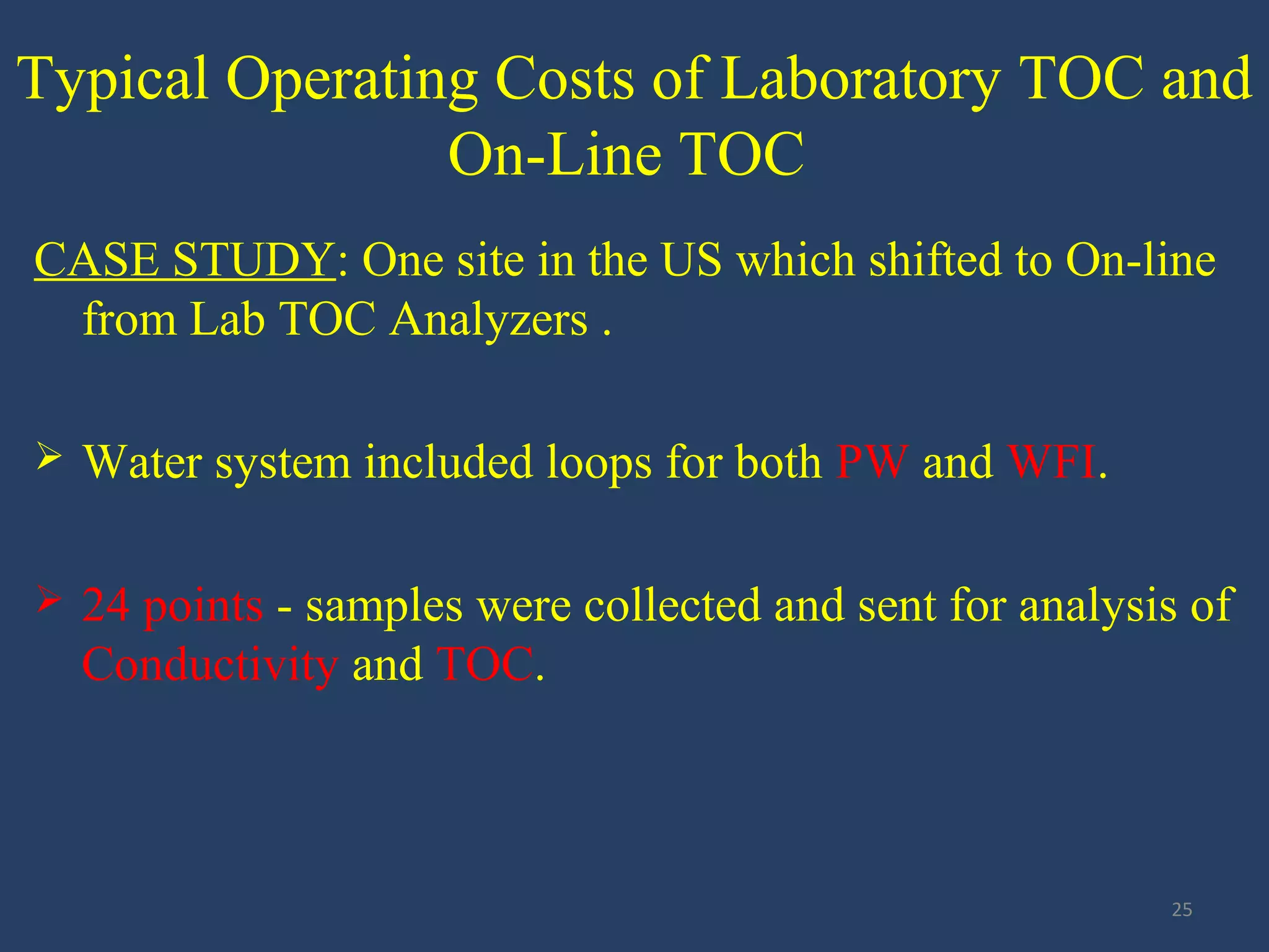 Automated release of water using on line TOC analysis and FDA risk ...