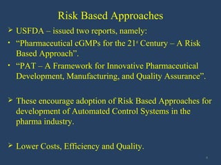 Automated release of water using on line TOC analysis and FDA risk ...