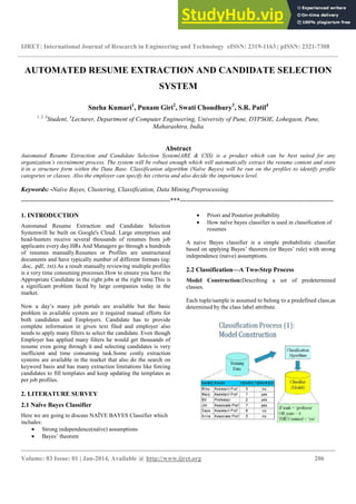 AUTOMATED RESUME EXTRACTION AND CANDIDATE SELECTION | PDF