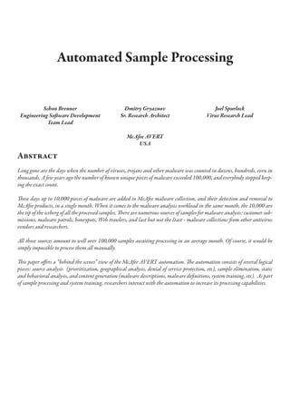 Automated Sample Processing | PDF