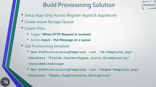 Modern Automated Site Provisioning for SharePoint Online | PPTX