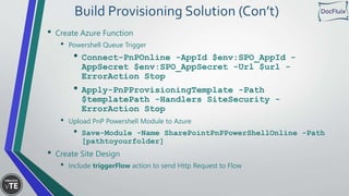 Modern Automated Site Provisioning for SharePoint Online | PPTX