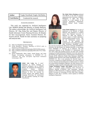 Automated snomed ct mapping of clinical discharge summary data for ...