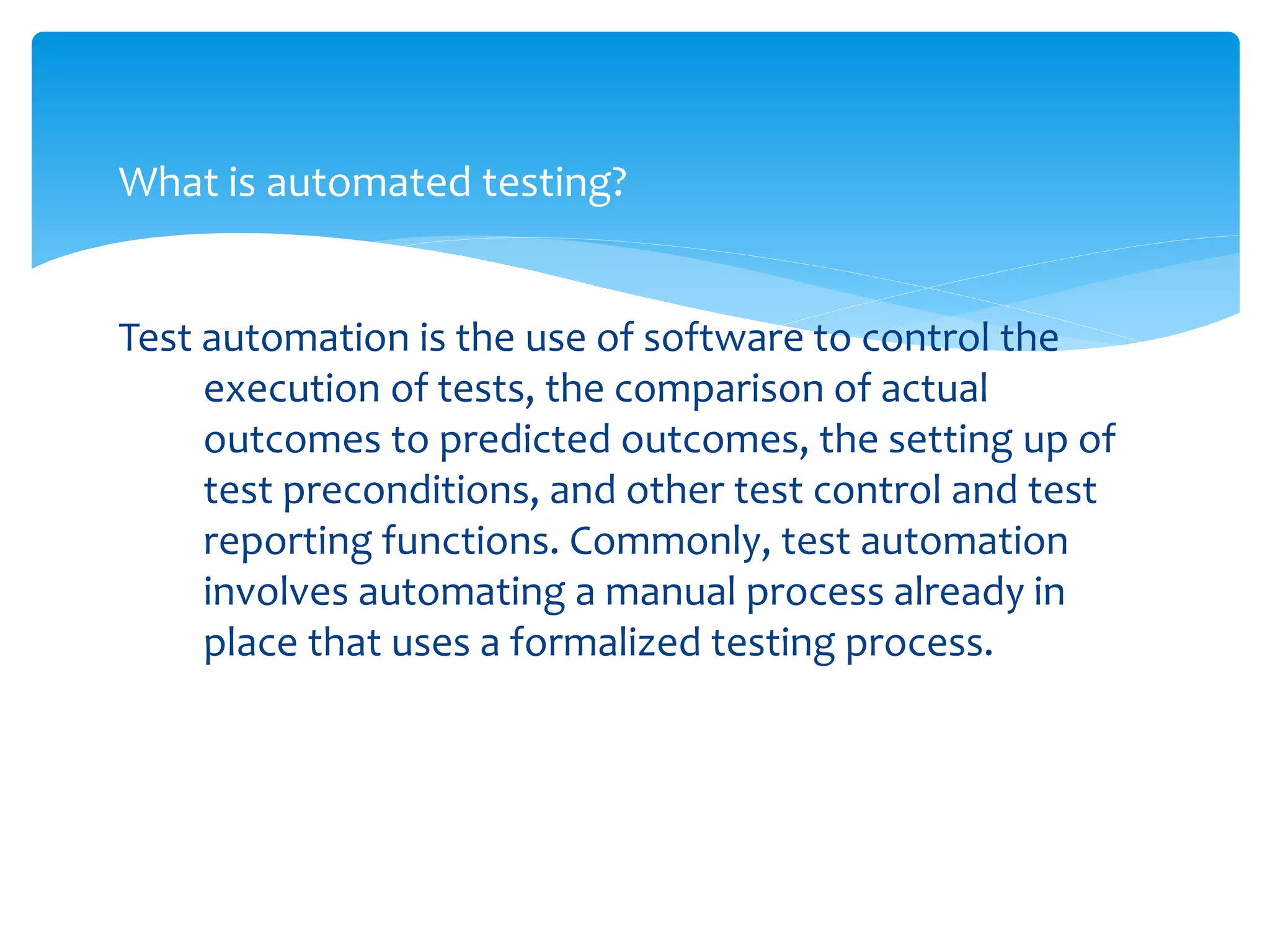 Automated software testing | PPT