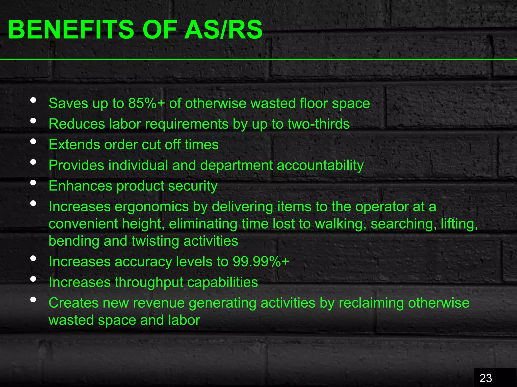 Automated Storage And Retrieval Systems Pptx Data Storage And