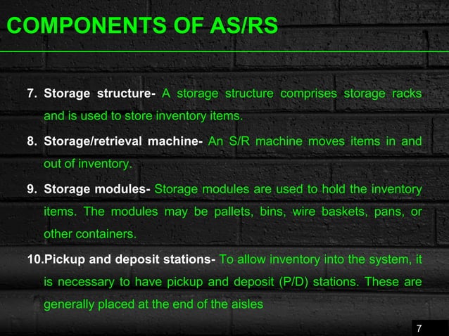 Automated storage and retrieval systems | PPTX | Data Storage and Warehousing | Computing