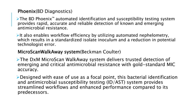 Automated system for bacterial identification | PPTX