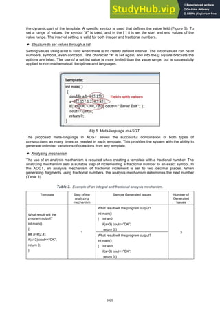 AUTOMATED SYSTEM FOR GENERATING AND VALIDATION A LEARNING TESTS | PDF