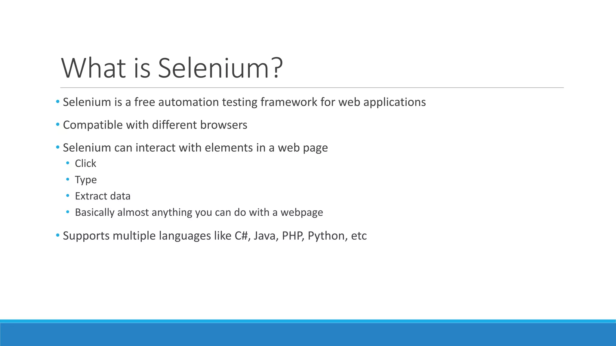 Automated testing using Selenium & NUnit | PPT Automated testing using Selenium & NUnit | PPT