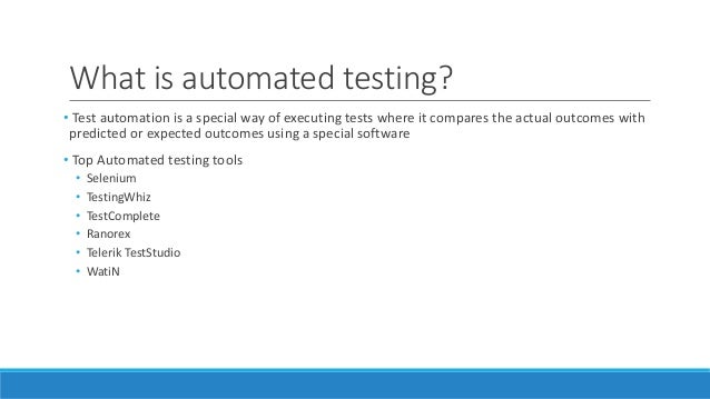 Automated testing using Selenium & NUnit Automated testing using Selenium & NUnit