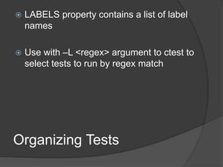 Automated Testing with CMake, CTest and CDash | PPT