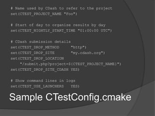 Automated Testing with CMake, CTest and CDash | PPT