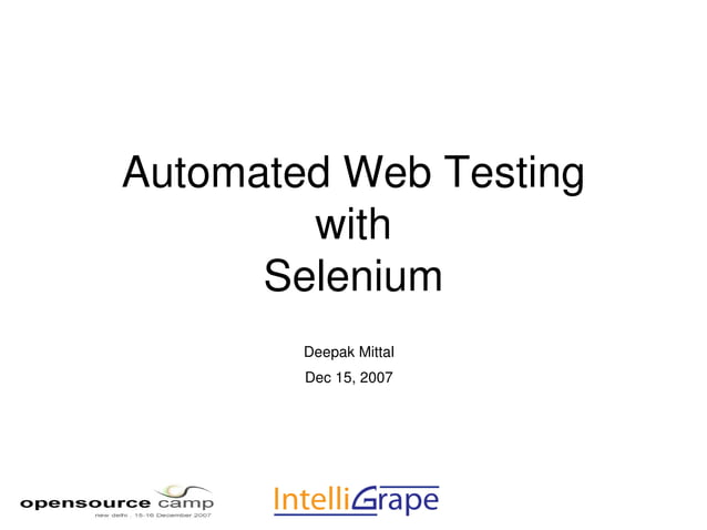 Automated Web Testing With Selenium | PPT