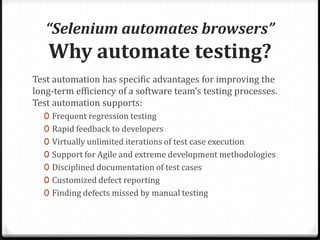 Automated testing with selenium prasad bapatla | PPTX