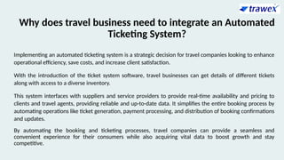 Automated Ticketing System | Automated Travel Module | PPTX