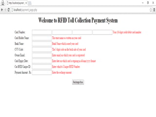 Automated toll tax collection using rfid | PPT