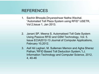 Automated toll tax collection using rfid | PPT