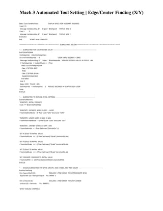 Automated tool setting edge and center finding x and y axis | DOCX