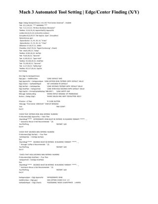 Automated tool setting edge and center finding x and y axis | DOCX