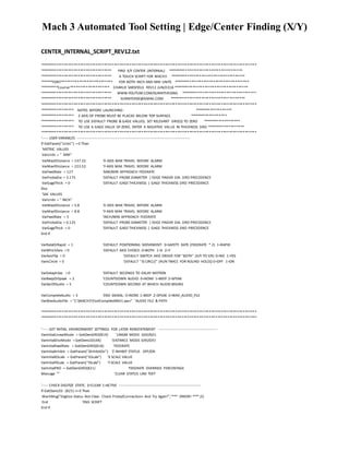 Automated tool setting edge and center finding x and y axis | DOCX