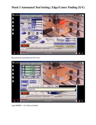 Automated tool setting edge and center finding x and y axis | DOCX