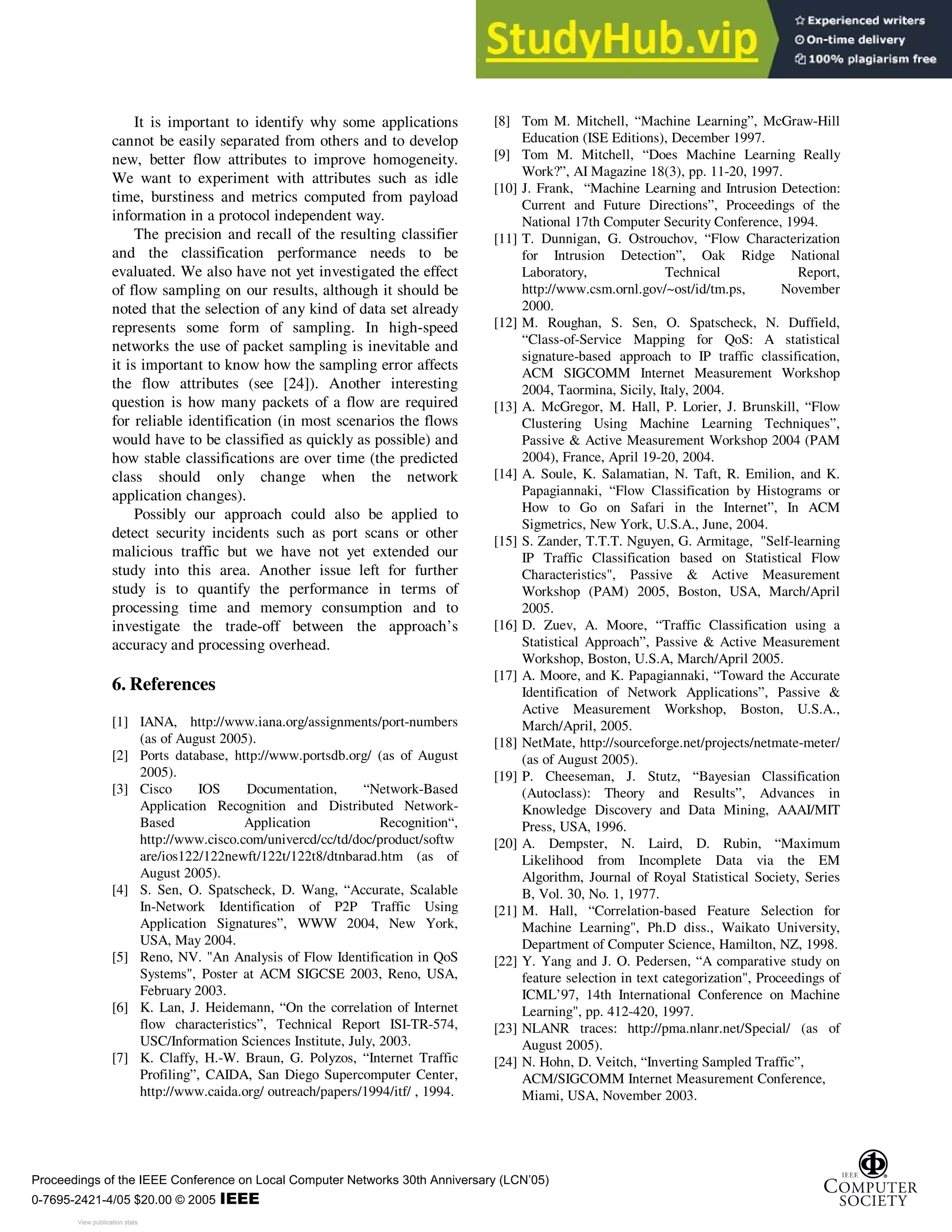 Automated Traffic Classification And Application Identification Using