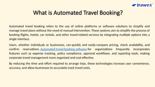 Automated Travel Booking | Automated Reservation System | PPTX