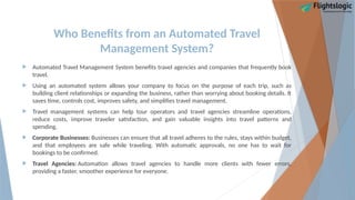 Automated Travel Management System | Travel Booking Software | PPTX