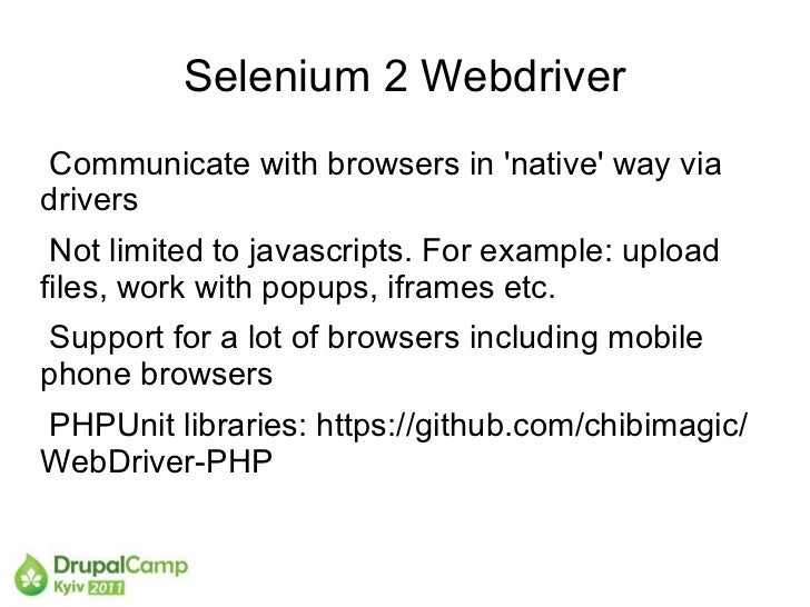 Automated Ui Testing Selenium Drupalcamp Kyiv 2011