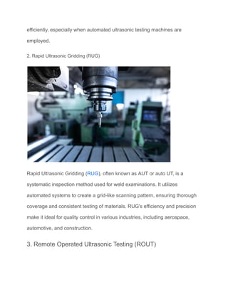 Automated Ultrasonic Testing: Principles, Advantages & Disadvantage | PDF