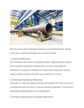 Automated Ultrasonic Testing: Principles, Advantages & Disadvantage | PDF